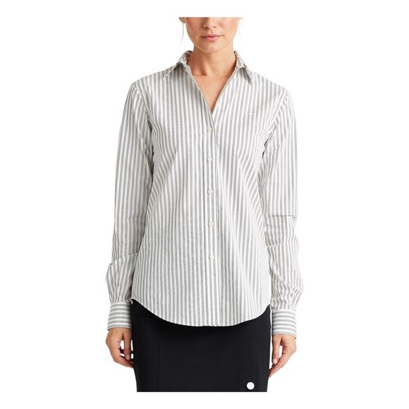 Lauren Ralph Lauren | Tops | Lauren Ralph Lauren Womens White Long ...